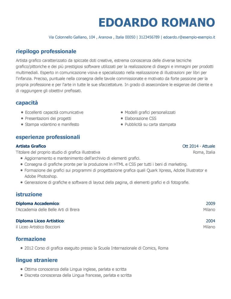 Esempio di Curriculum Vitae Professionale | ilCVPerfetto