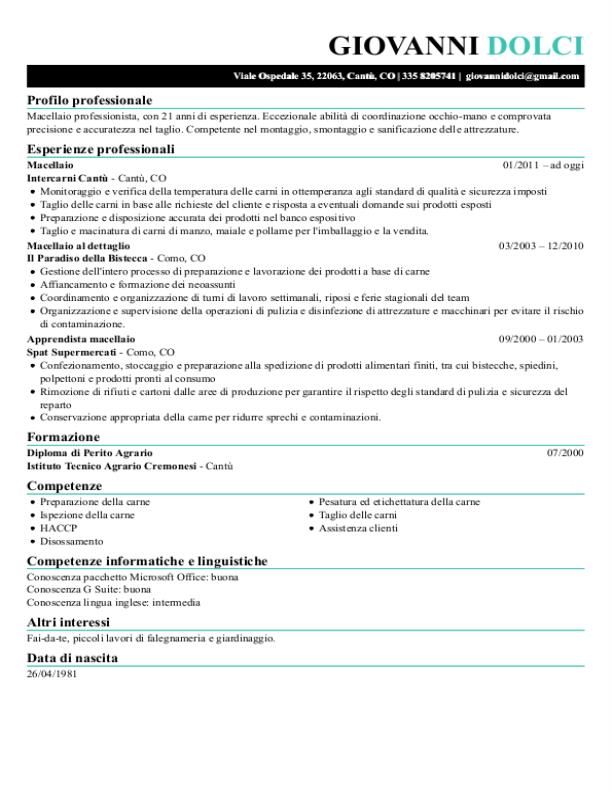CV economista - esempi e consigli | ilCVperfetto